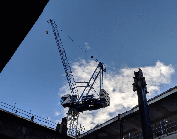 A new TC2 crane was installed on our site in Plymouth City Centre